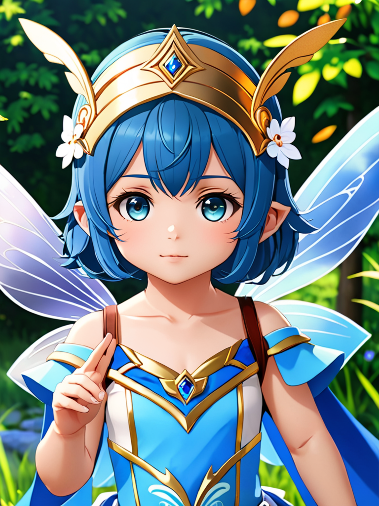 Anime style, Paimon genshin impact, baby, fairy