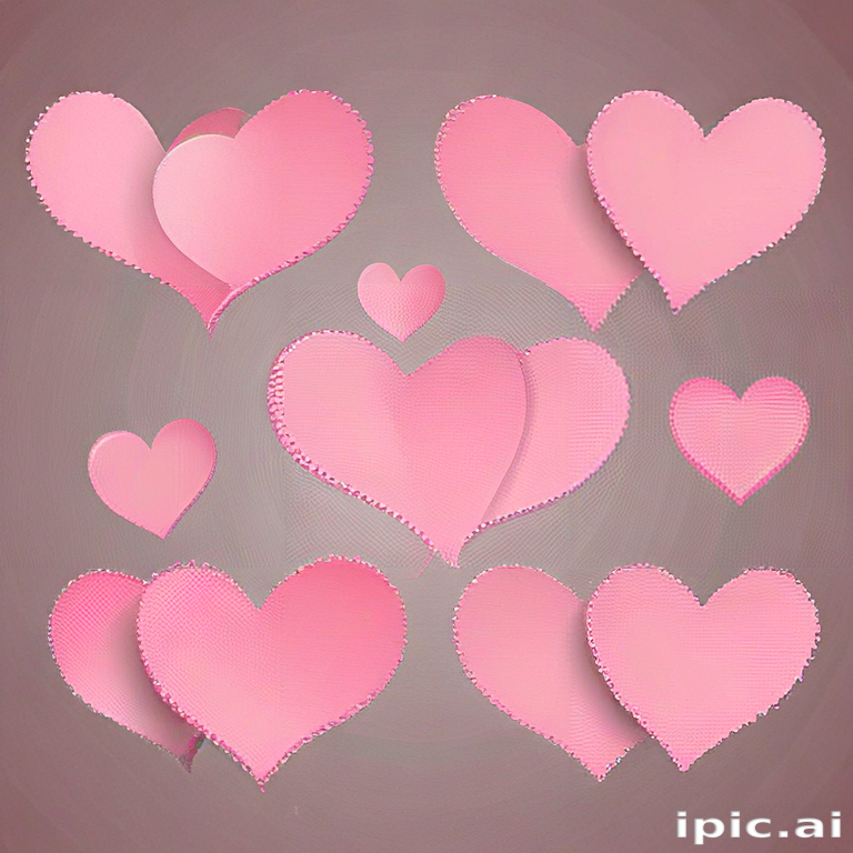 A Collection of Various Pink Hearts in Different Sizes and Shapes.