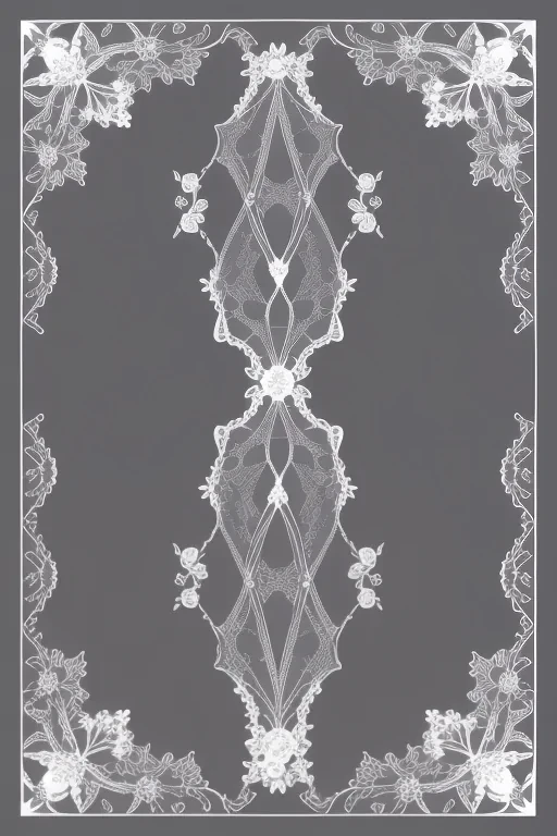 Elegant Floral Lace Design with Intricate Patterns and Soft Gray Background