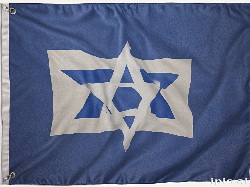 National Flag of Israel Featuring the Iconic Star of David Symbol