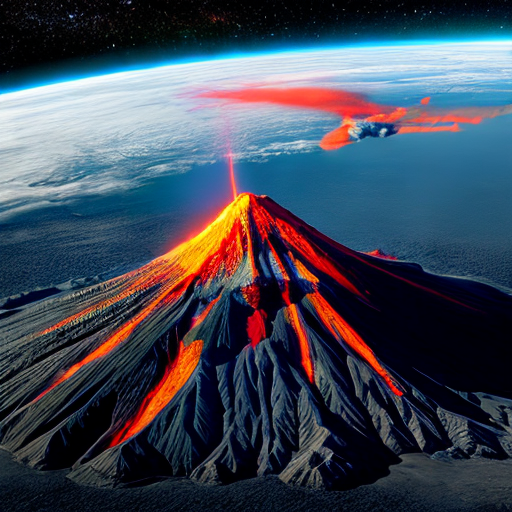 A volcano in space