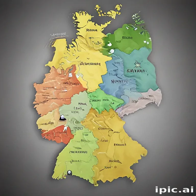 Colorful Illustrated Map Highlighting Various Regions and Their Unique ...