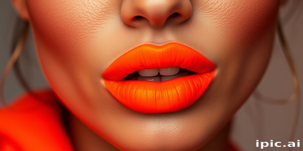 Vibrant Orange Lipstick Highlighting Bold Beauty and Striking Facial ...