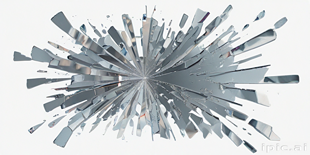 Dynamic Explosion of Shattered Glass Creating a Dazzling Visual Display