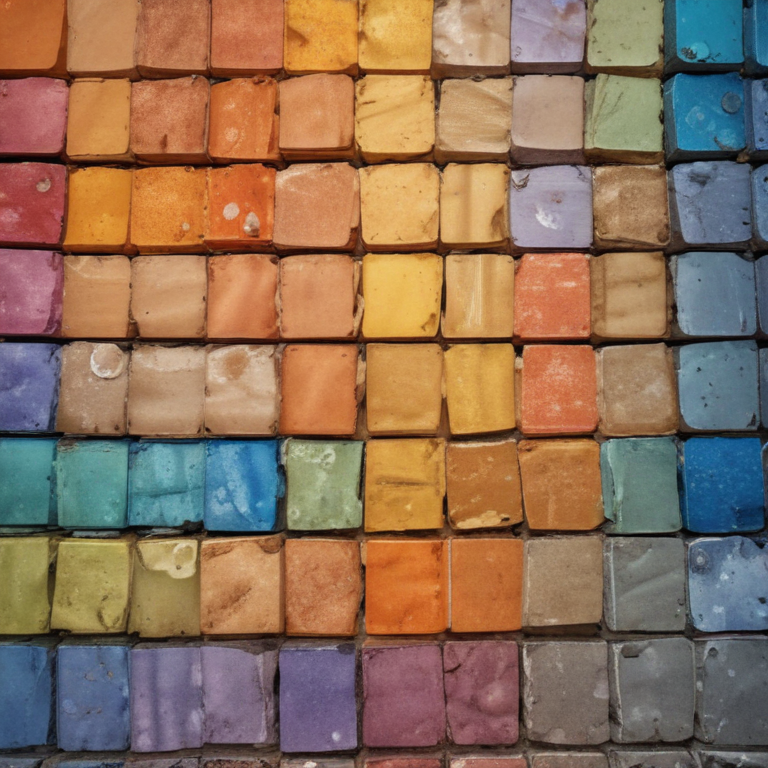 A Vibrant Mosaic of Colorful Square Tiles Arranged in a Pattern.