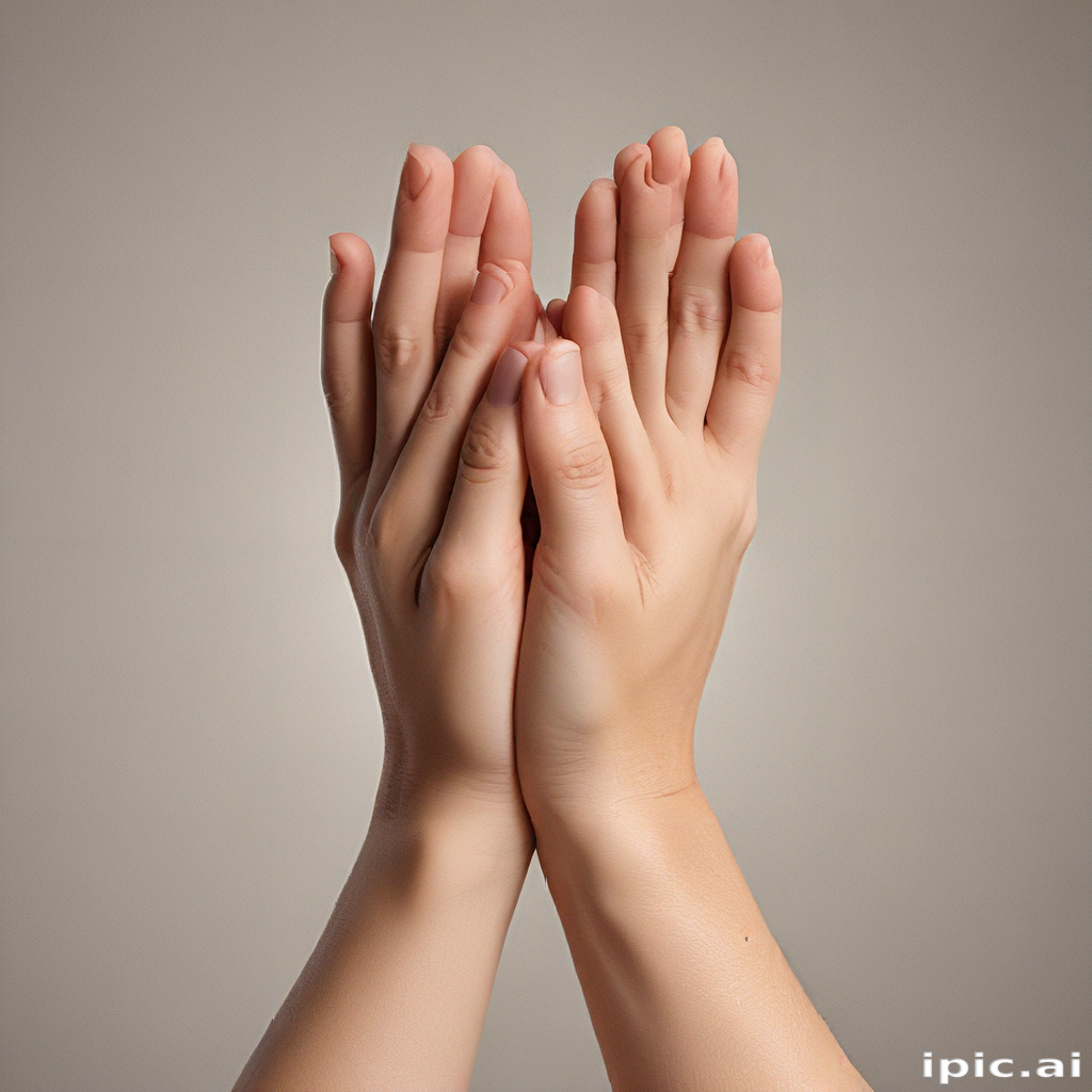 Two Elegant Hands Coming Together in a Gentle Gesture of Unity