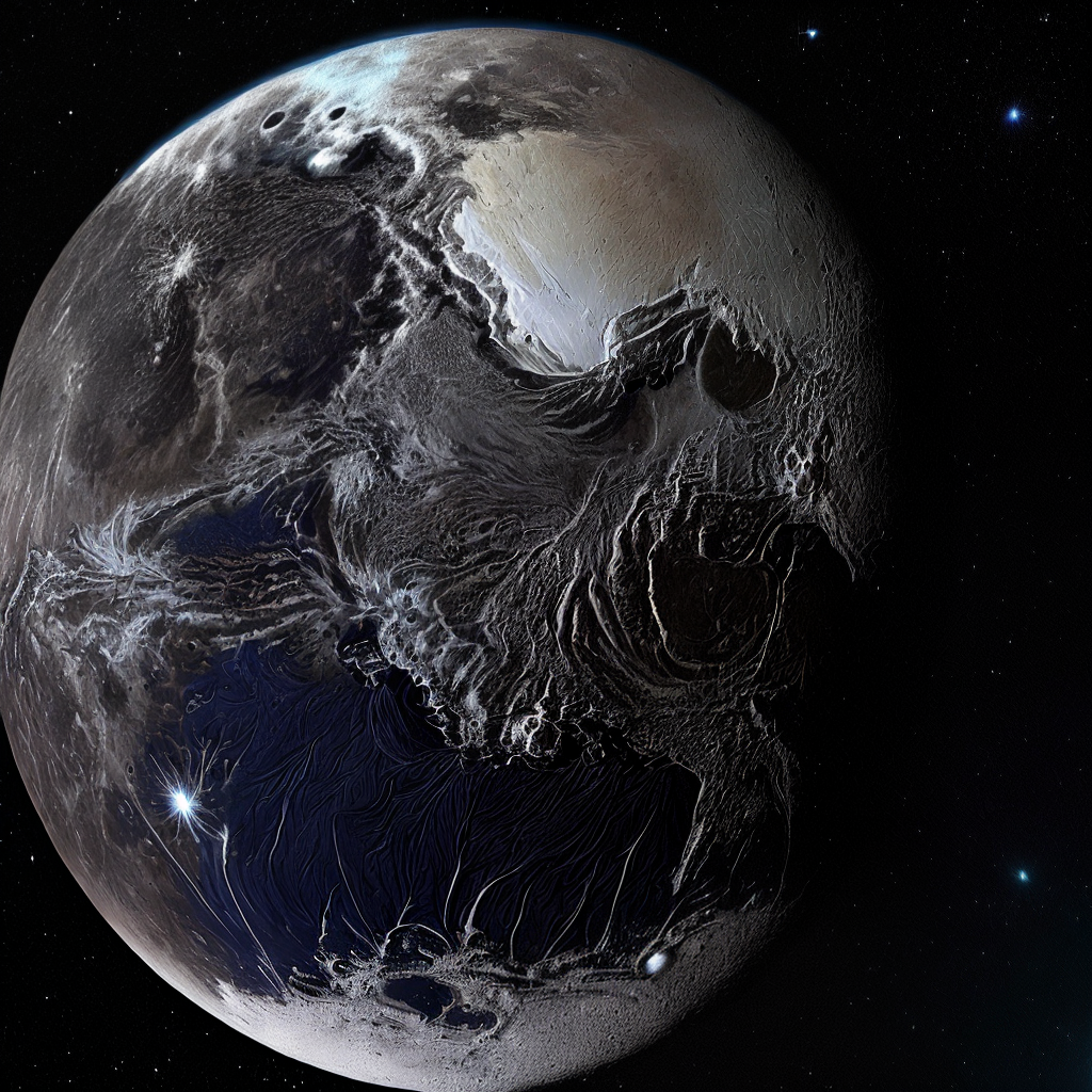 very dark image of pluto from space