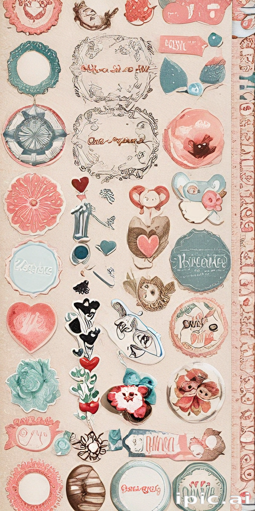 A Colorful Collection of Decorative Stickers Featuring Floral and ...