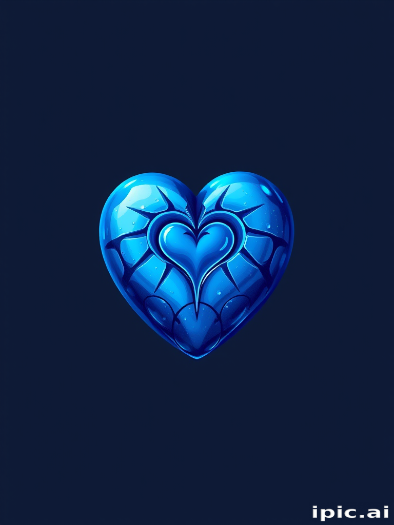 Vibrant Blue Heart Design Reflecting Depth and Emotional Resonance in Art