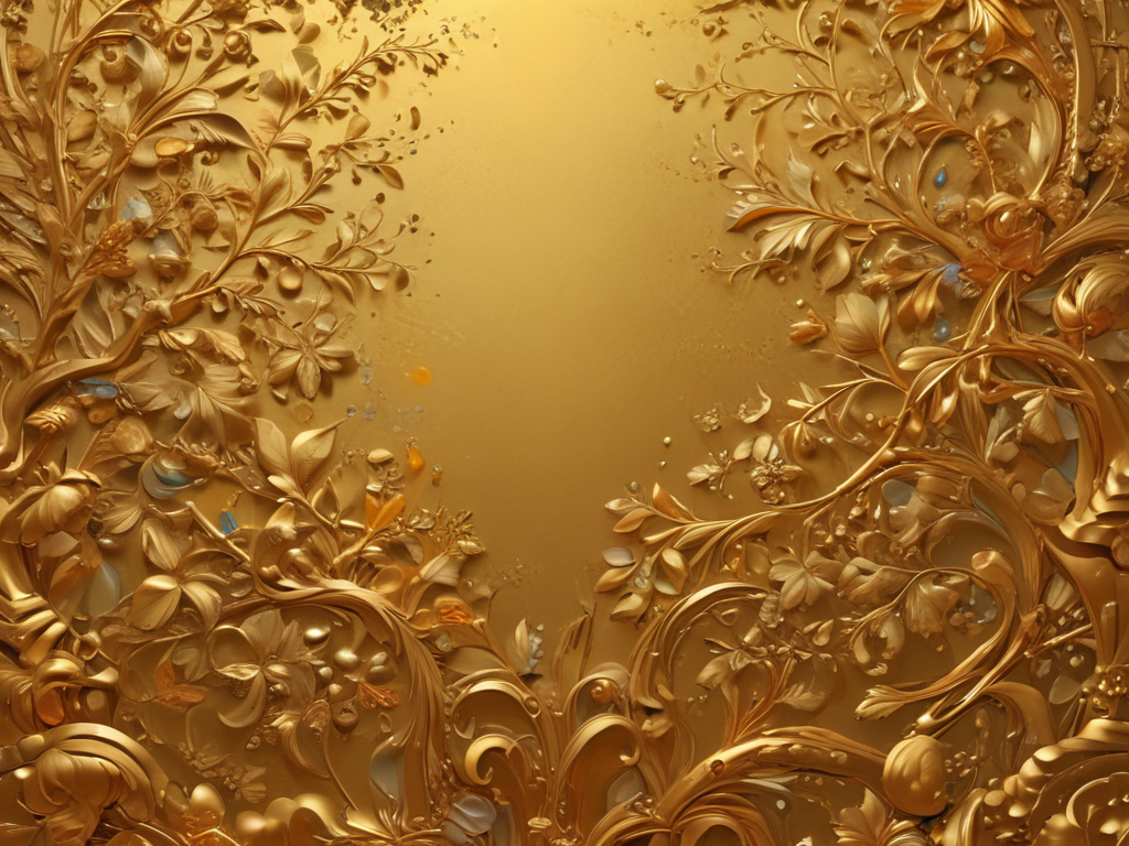 Exquisite Golden Floral Design with Intricate Details and Elegant Patterns