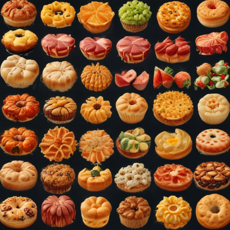 A Colorful Array of Decorative Miniature Cakes and Pastries Displayed ...