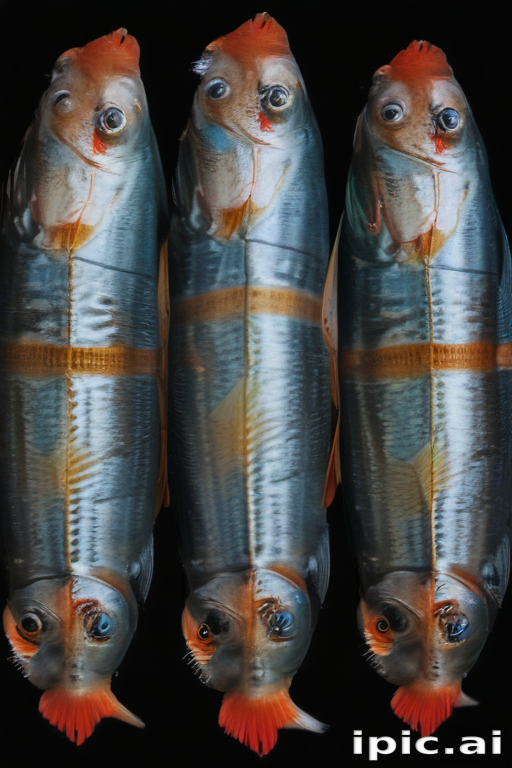 Three Vibrantly Colored Fish Displaying Unique Patterns and Textures on ...