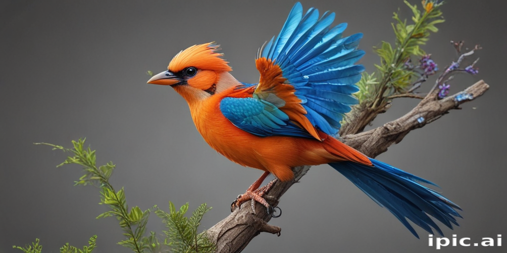 A Vibrantly Colored Bird Displaying Its Stunning Feathers on a Branch
