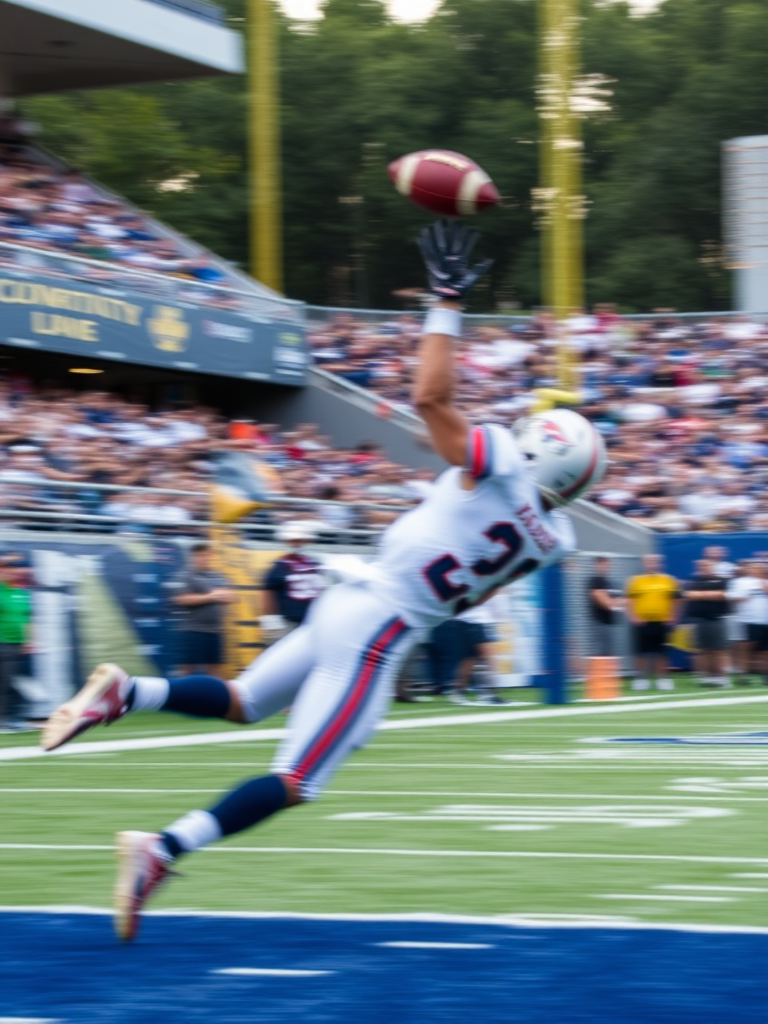 Spectacular Football Player Makes an Incredible One-Handed Catch in Mid-Air