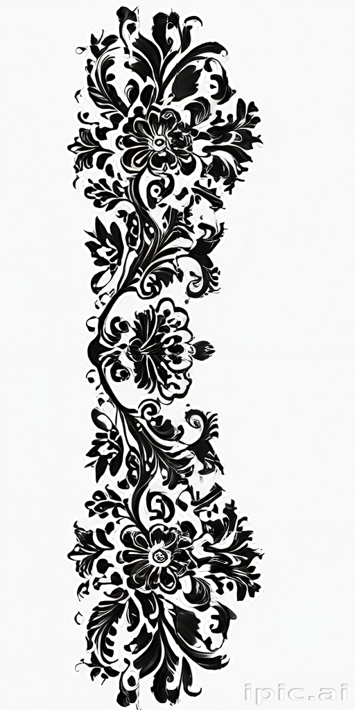 Elegant Black Floral Design with Intricate Patterns and Beautiful Details