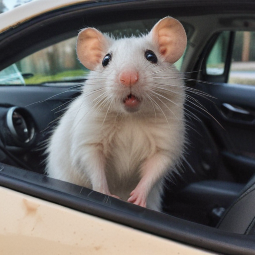 Rat driving a porsche