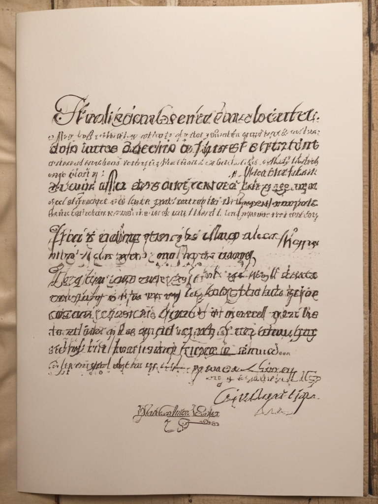 Beautifully Crafted Calligraphy Document with Intricate Swirls and ...