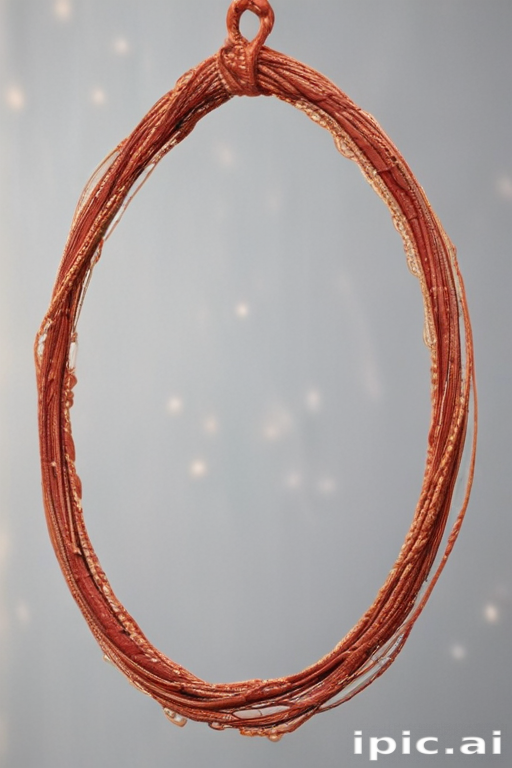 Elegant Circular Wreath Crafted from Twisted Cords and Adorned with Beads
