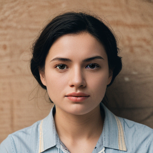 Face of a lady not smiling