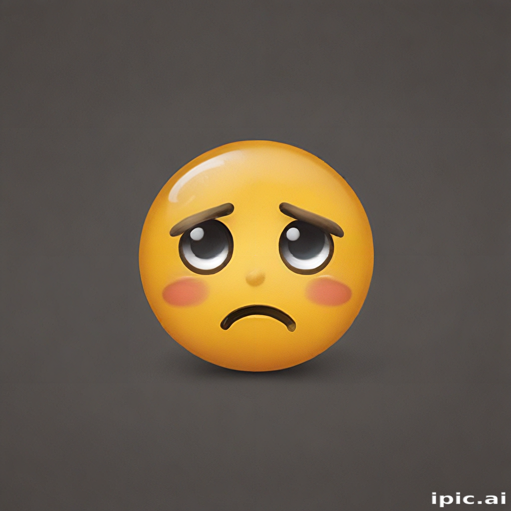 A Sad Emoji Expressing Deep Feelings of Disappointment and Heartache.