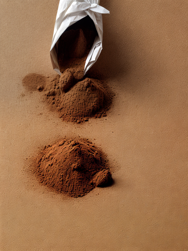 opening a paper bag with soil in it
