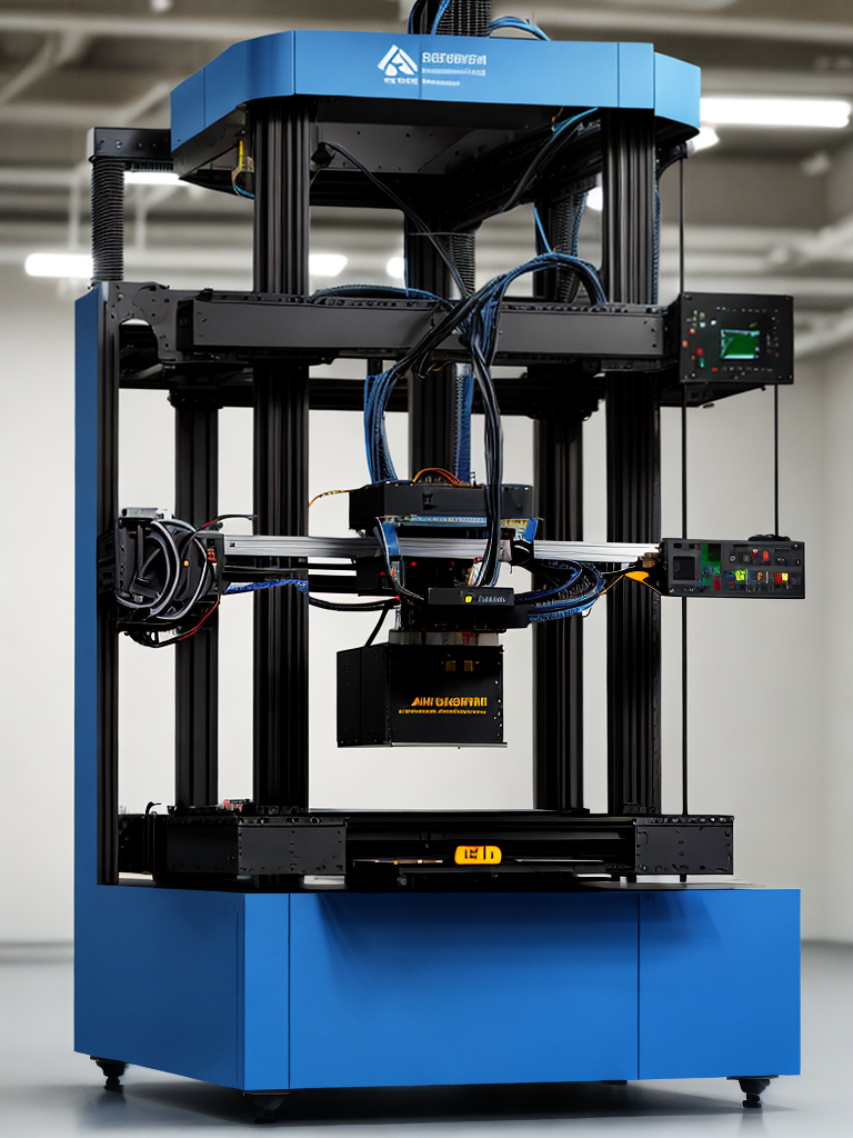 A sophisticated industrial large-scale 3d printer robot