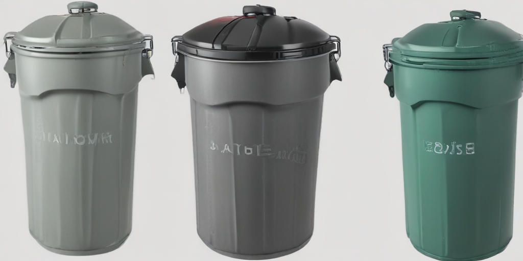 Three Distinct Trash Cans in Various Colors for Waste Management Solutions