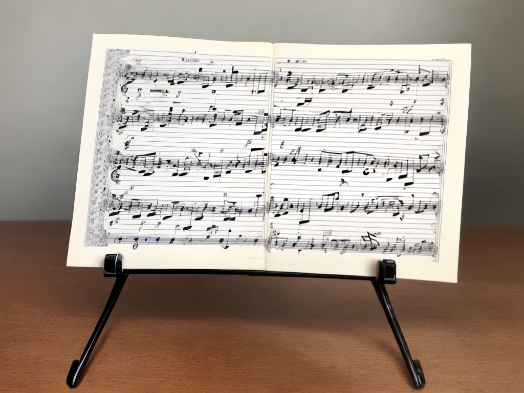 Music stand with sheet music