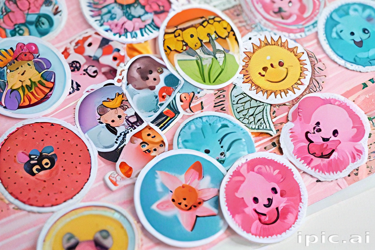 A Colorful Collection of Whimsical Stickers Featuring Adorable Animal ...