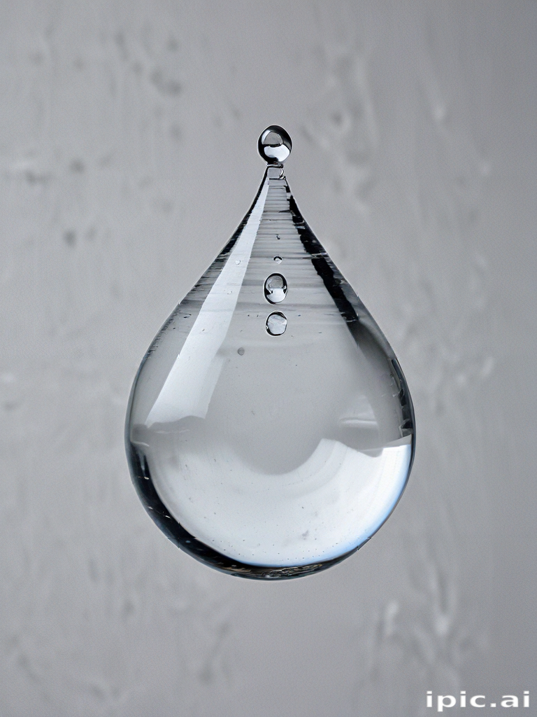 Delicate Water Droplet Captured in Mid-Air with Stunning Clarity