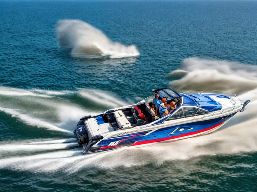 Cat driving speed boat