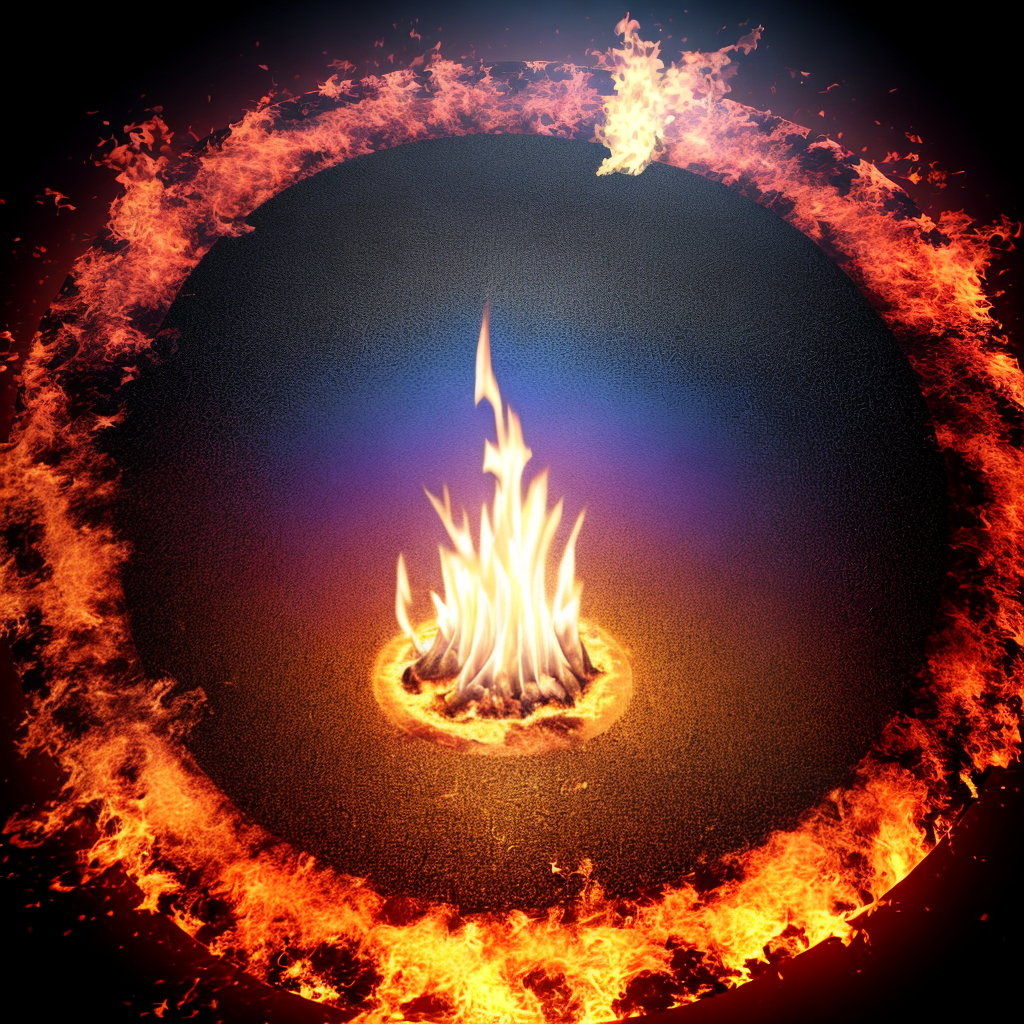 Magic circle with fire in the middle