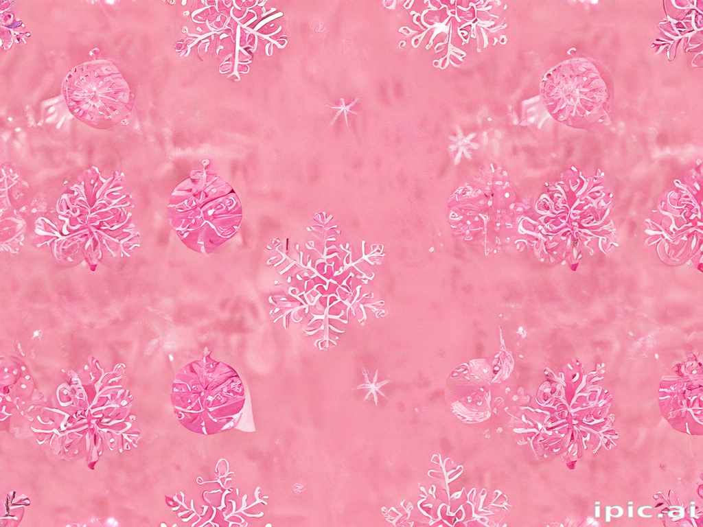 Delicate Pink Snowflakes and Ornaments Creating a Festive Winter ...