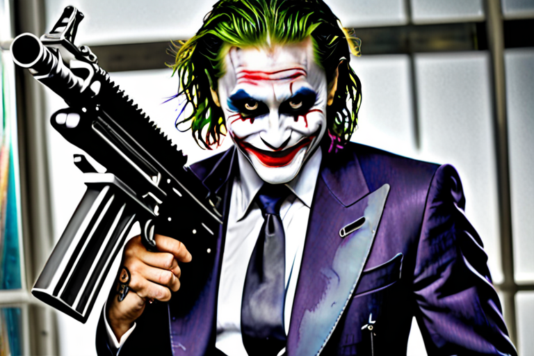 Joker Jared Leto tattooed showing silver smile haircut with suit and a ...