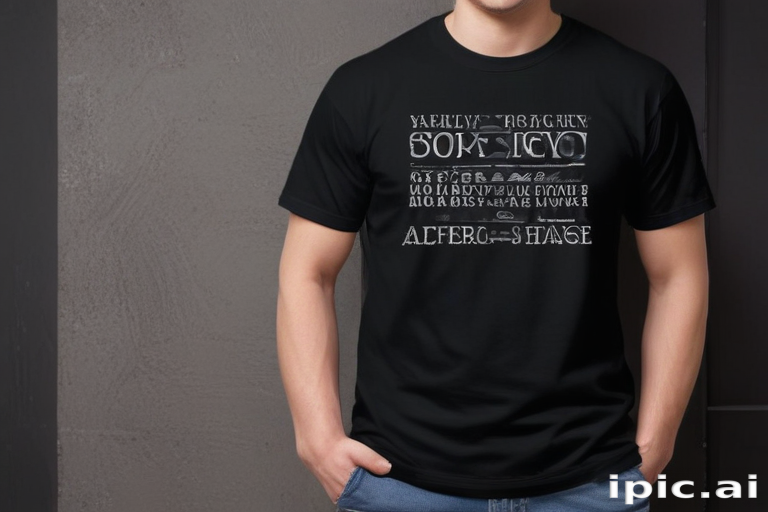 Stylish Black T-Shirt Featuring Unique Typography and Creative Design ...