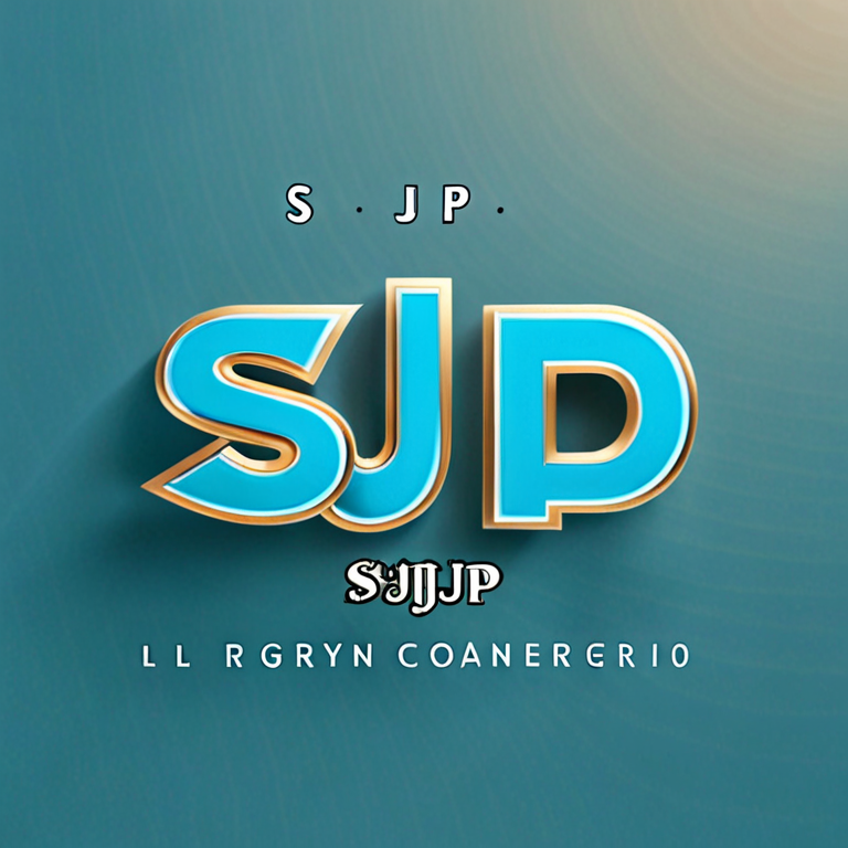 create logo for company name "SJP" background gloden and the letters ...