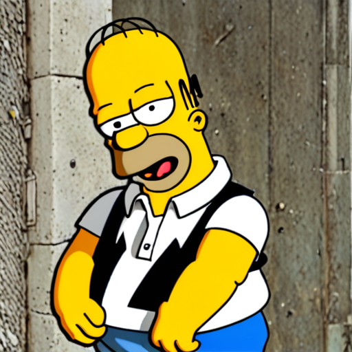 homer simpson hugging adolf