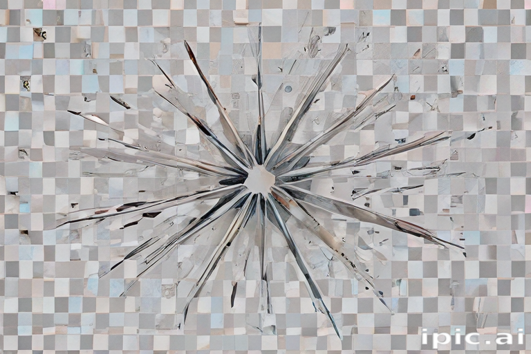Abstract Starburst Design with Geometric Patterns and Reflective Elements