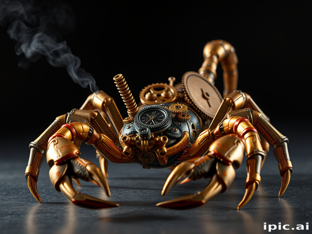 A Steampunk-Inspired Mechanical Crab with Intricate Gears and Clockwork ...