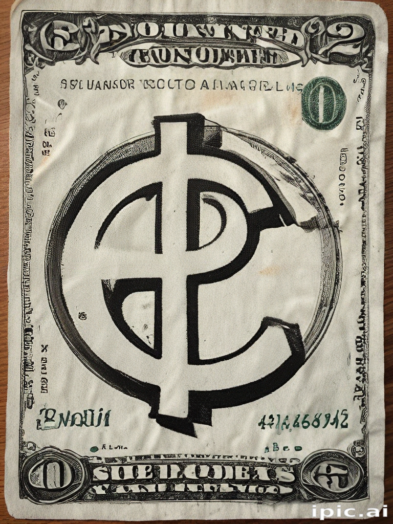 Unique Artistic Representation of Currency Featuring a Distinct Symbol ...