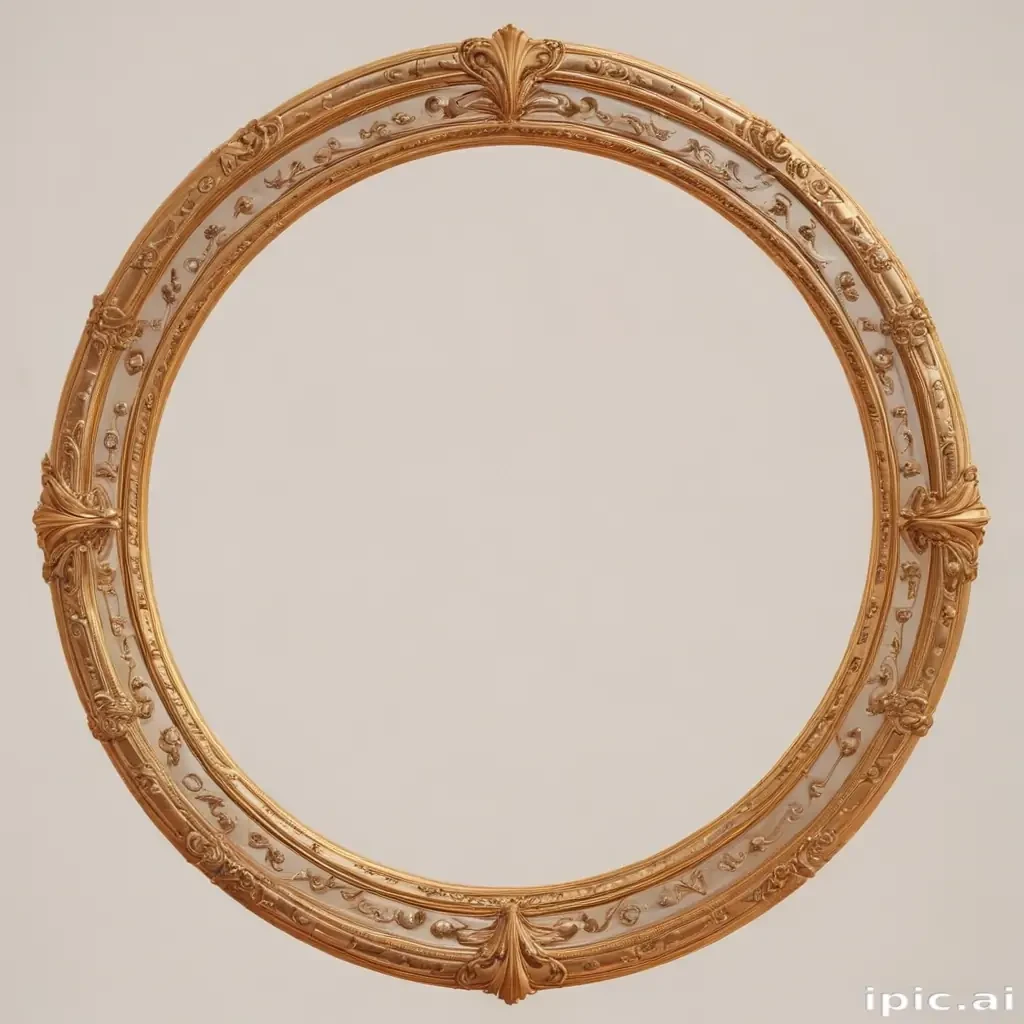 Elegant Golden Oval Frame with Intricate Floral Designs and Classic ...