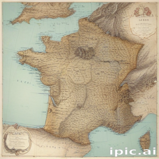 Detailed Historical Map of France Highlighting Regions and Geographic ...