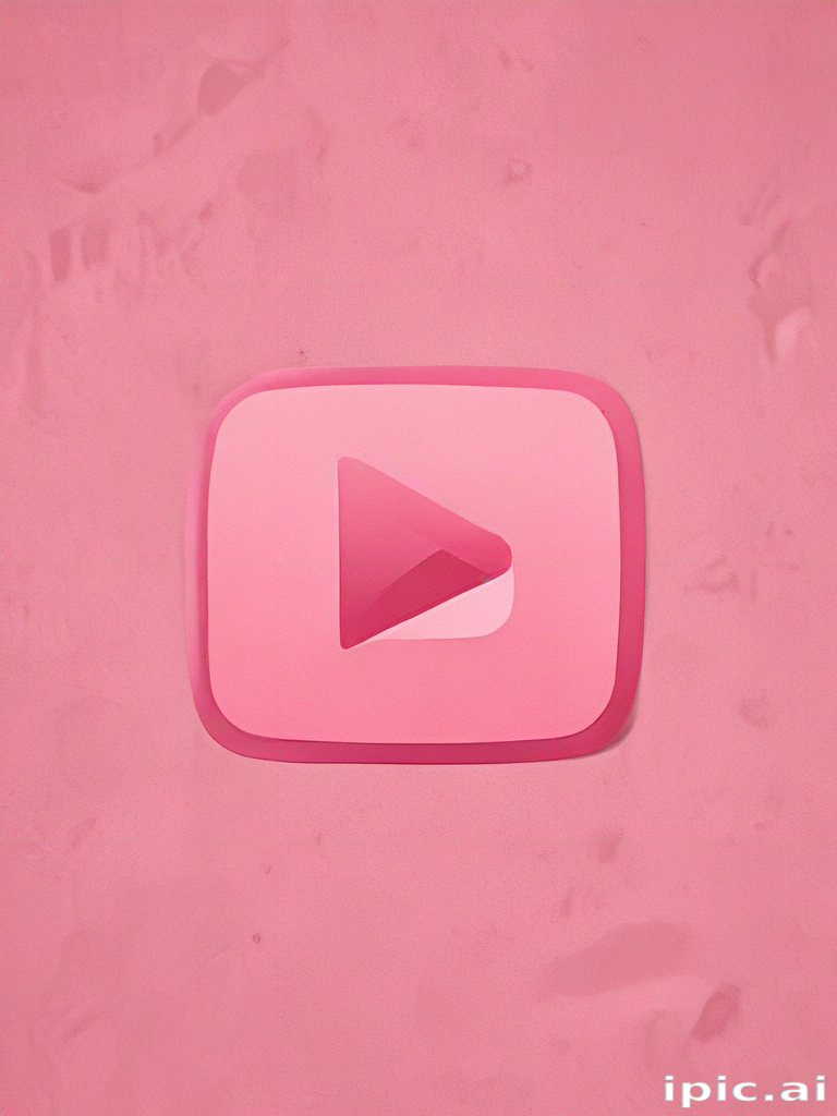 Stylized Pink Background Featuring the Iconic YouTube Play Button Design