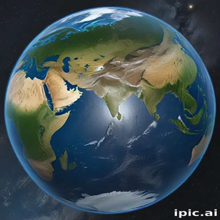 Stunning View of Earth from Space Highlighting Continents and Oceans