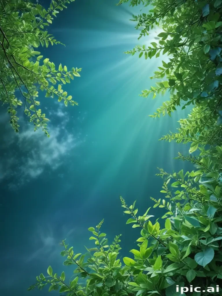 Sunlight Filtering Through Lush Green Leaves in a Serene Nature Scene