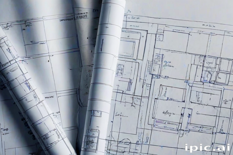 Detailed Architectural Blueprints Displaying Complex Design and ...