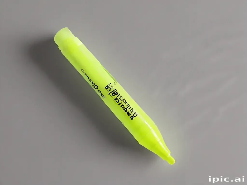 A Bright Yellow Highlighter Marker Ideal for Underlining Important Text ...