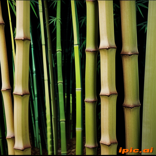Lush Green Bamboo Stalks Standing Tall in a Serene Forest Setting.