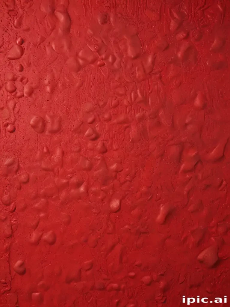 Textured Red Surface with Varied Patterns and Depths Creating Visual Interest