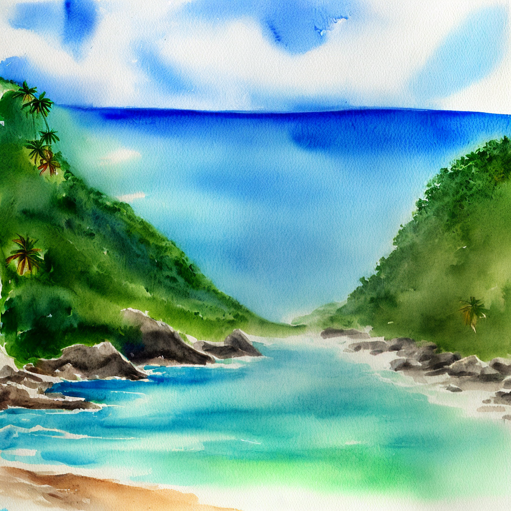 faith in paradise, watercolor